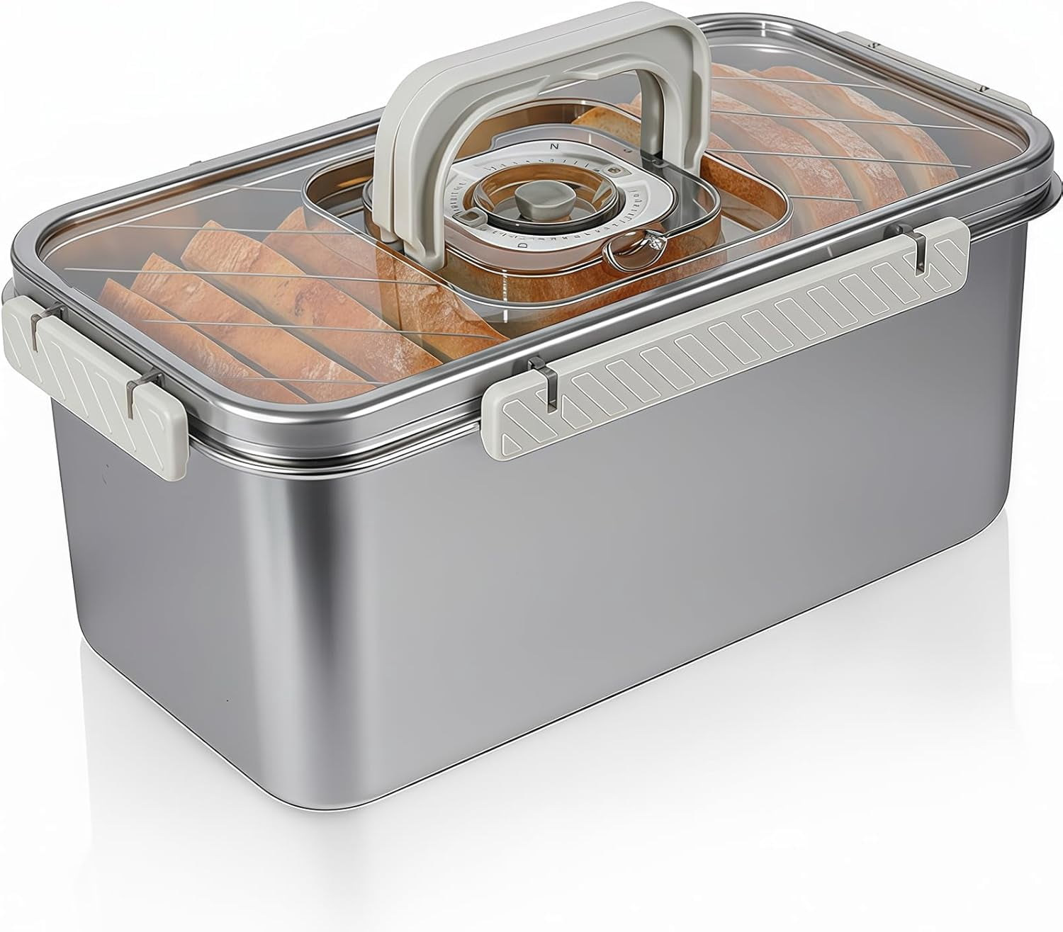 Bread Box Airtight 304 Stainless Steel Container, Dishwasher Safe ...