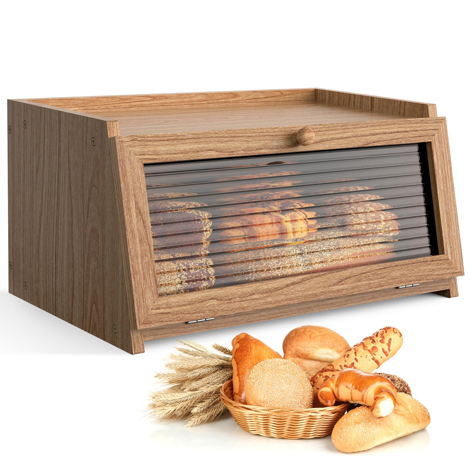 Bread Box For Kitchen Countertop Large Farmhouse Container Storage With ...