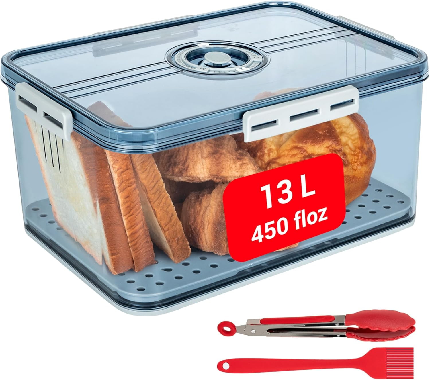 Bread Box for Homemade Bread - Airtight Plastic Bread Storage Container ...