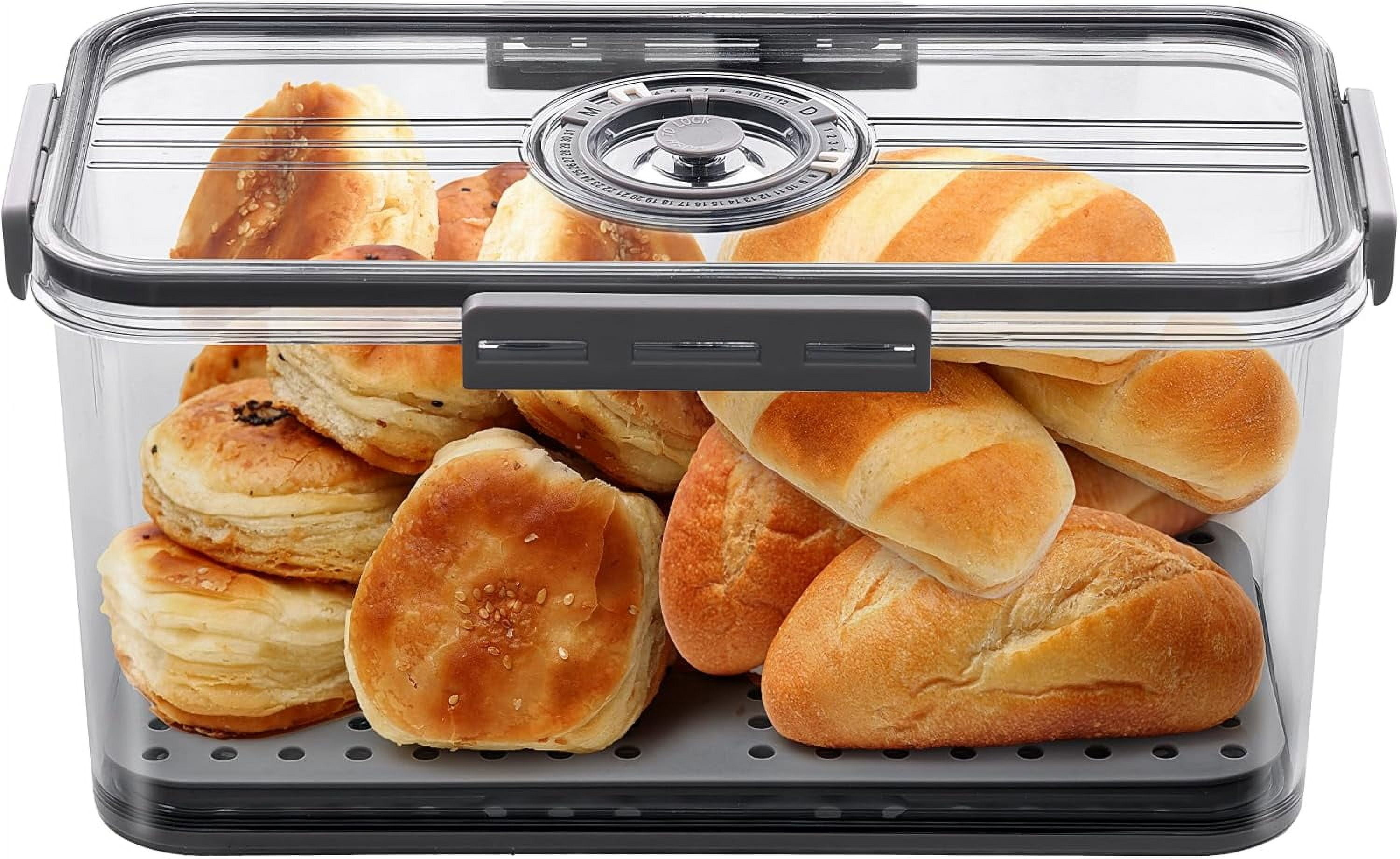 Bread Box for Homemade Bread Boxes for Kitchen Counter Airtight, Time ...