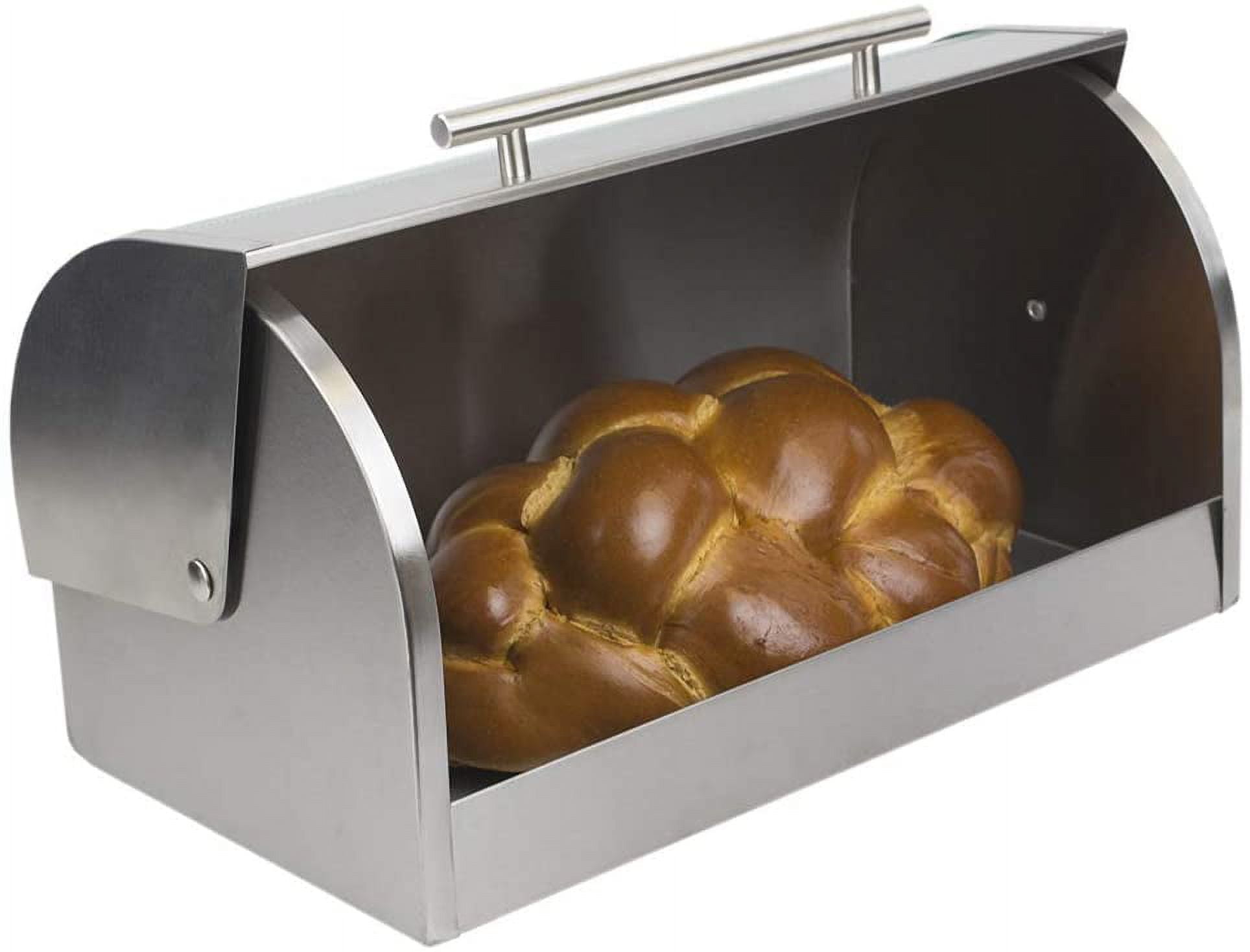 Bread Box for Kitchen Counter with Stainless Steel & Acrylic Glass Roll ...