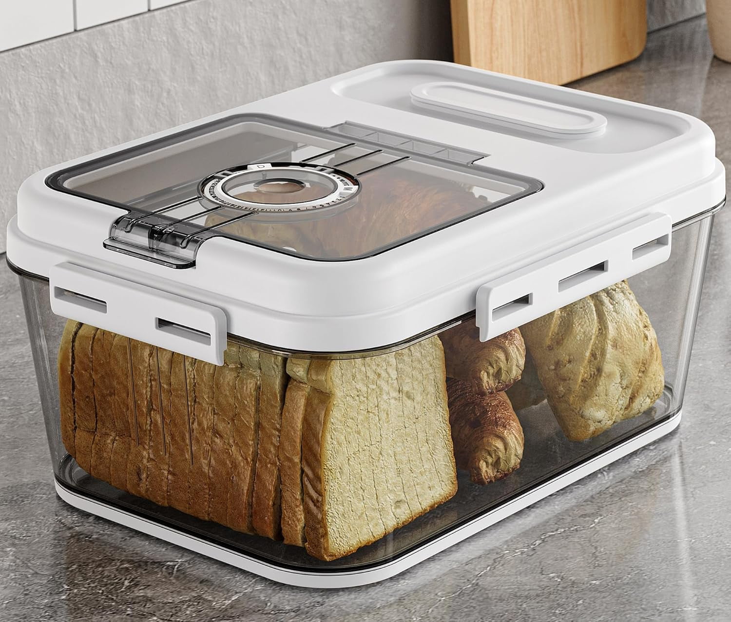 Bread Box For Kitchen Countertop, Airtight Bread Storage Container ...