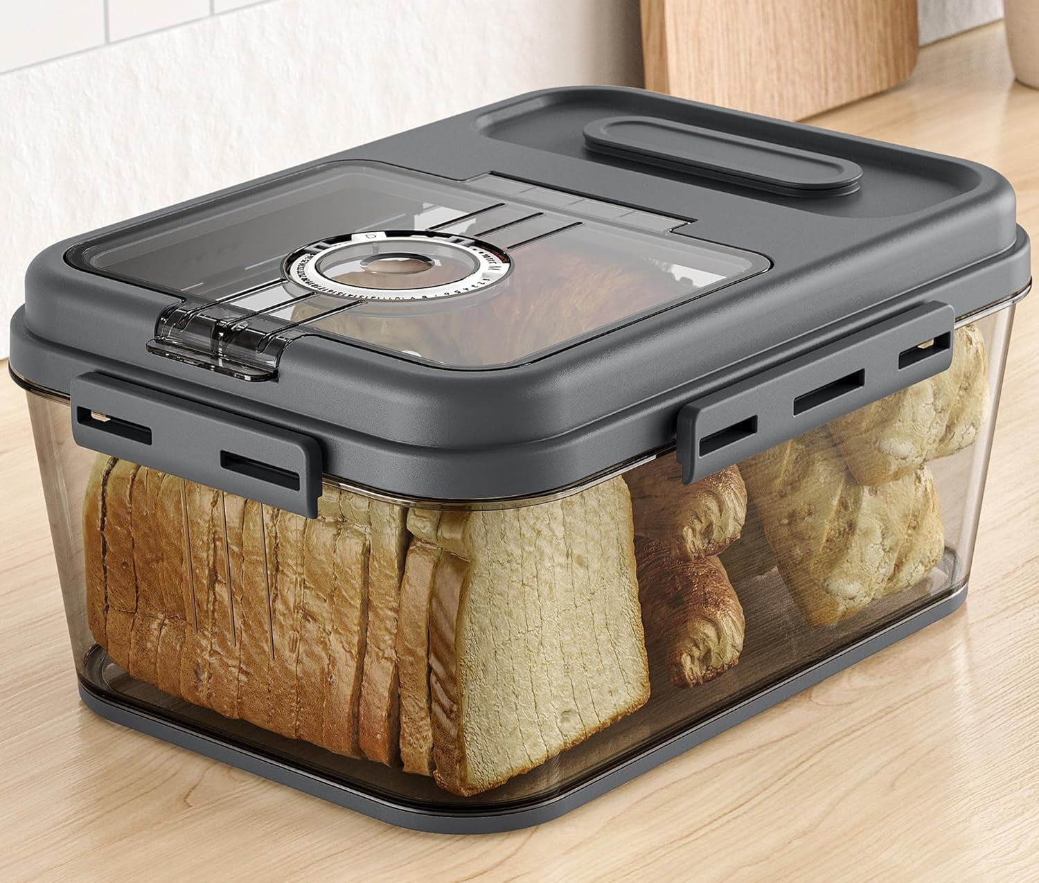 Bread Box For Kitchen Countertop, Airtight Bread Storage Container ...