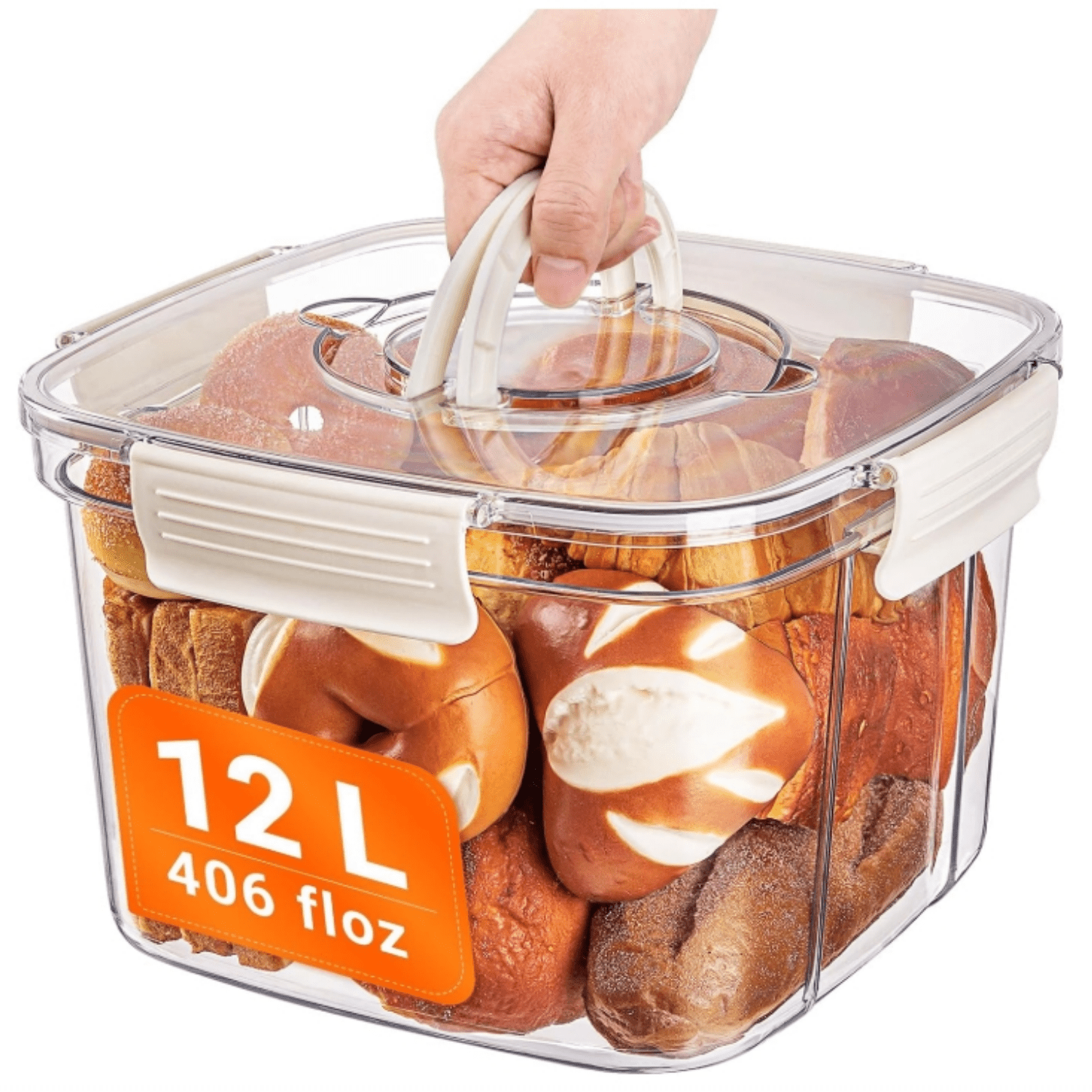 Bread Box for Kitchen Countertop, Airtight Food Storage Containers with ...