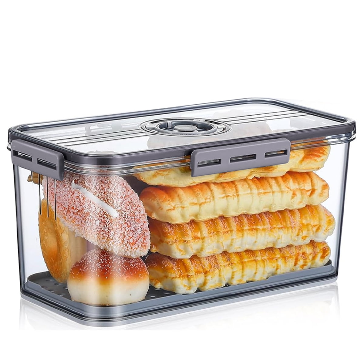 Bread Box for Kitchen Countertop, Airtight Loaf Bread Storage Container ...