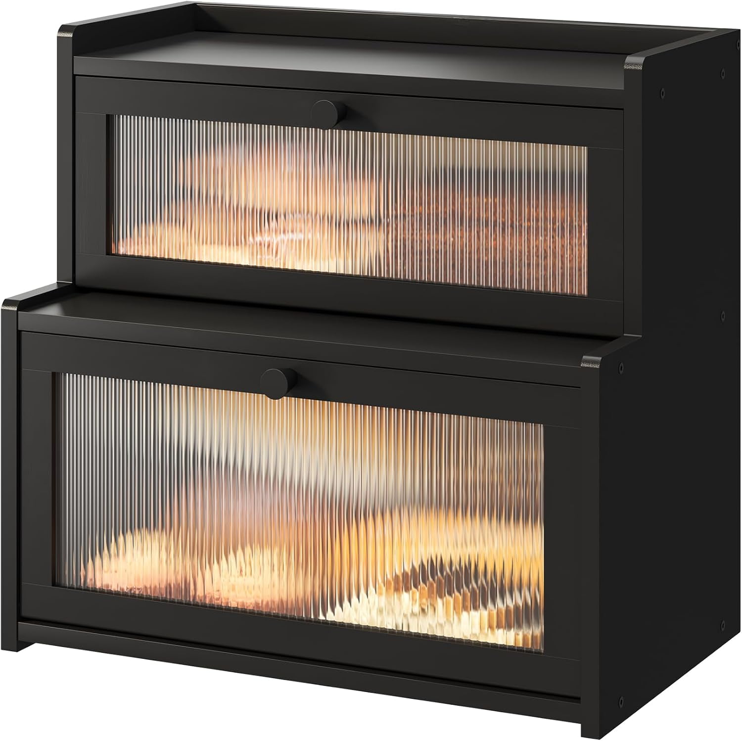 Bread Box for Kitchen Countertop Double Layer Large Corner Bread Box ...