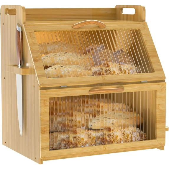 Bread Box for Kitchen Countertop, Large Bread Storage Container for ...