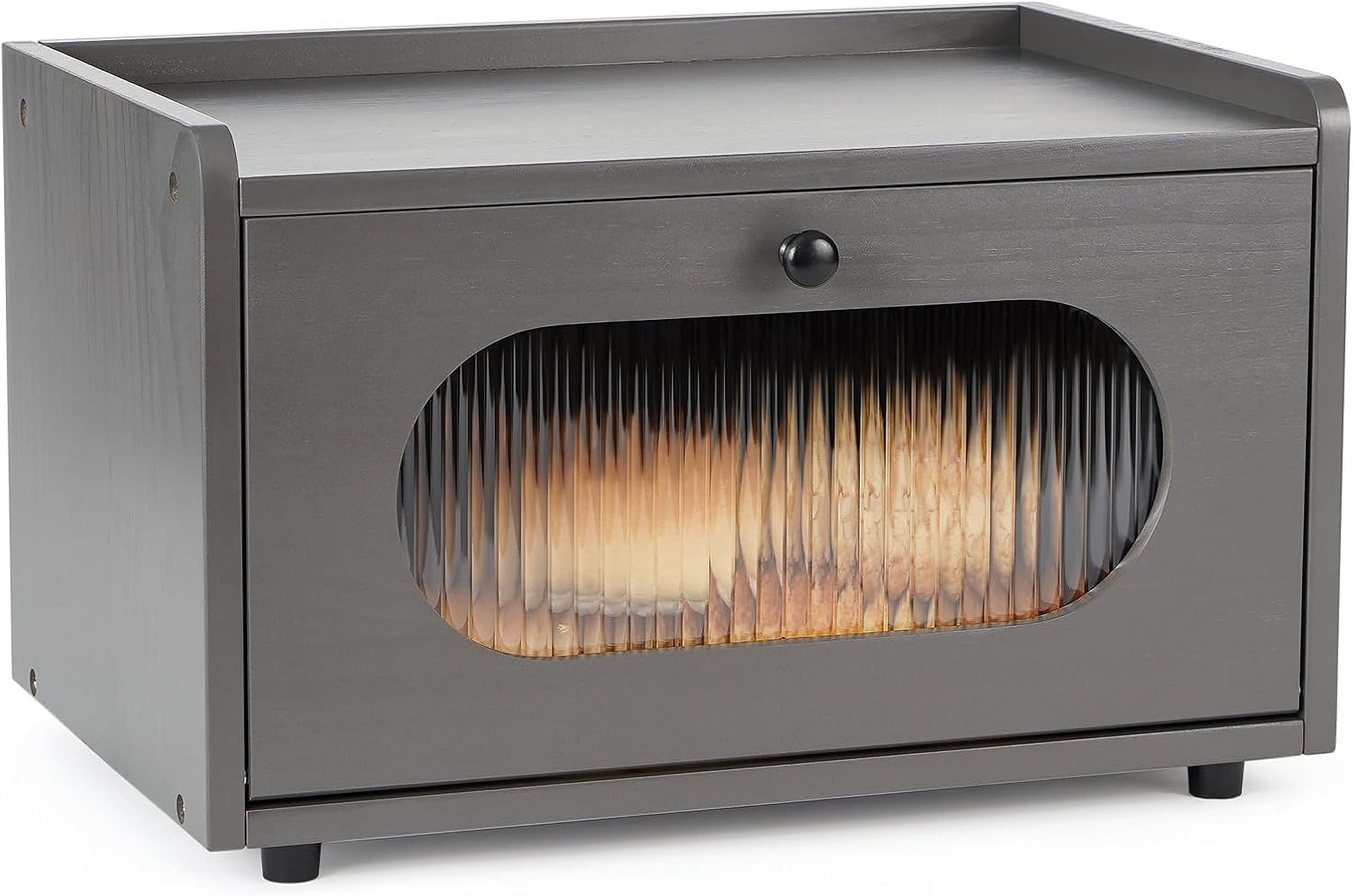 Bread Box for Kitchen Countertop Storage Wooden Breadbox Holder ...