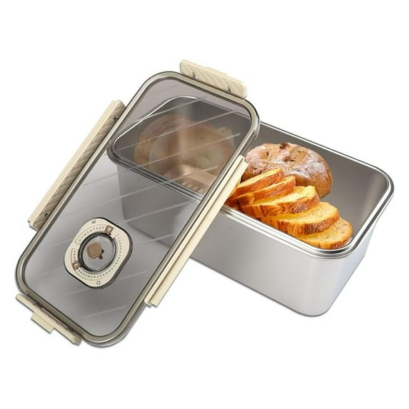 Bread Box for Kitchen Countertop, Time Recording Bread Box Airtight ...