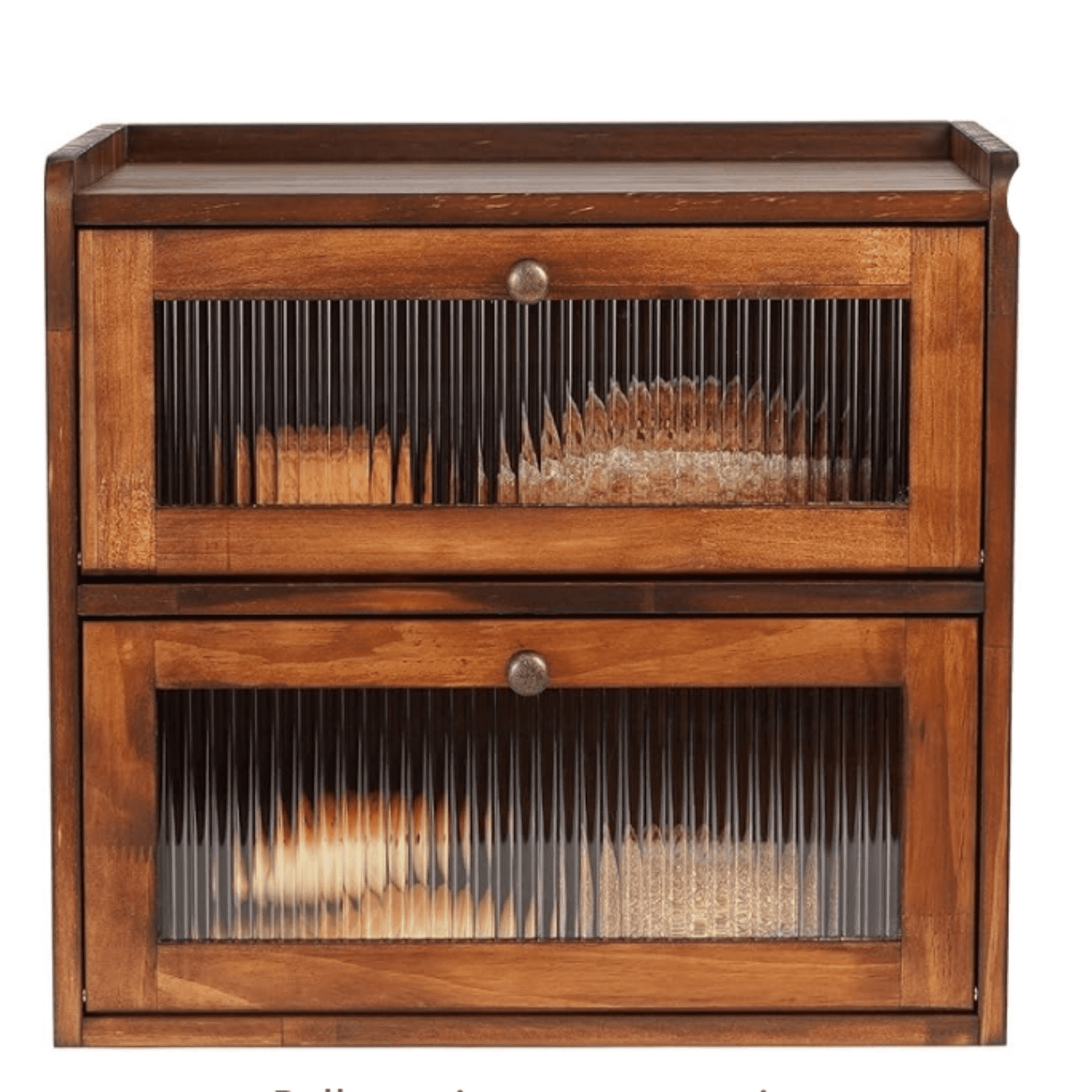 Bread Box for Kitchen Countertop Wooden Bread Storage Container Bin 2 ...