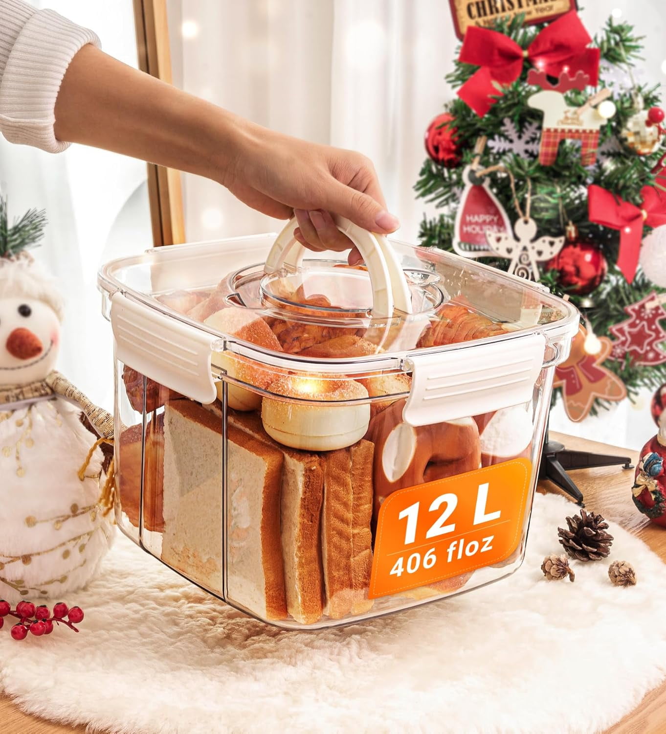 Bread Box for Kitchen , Large Airtight Food Storage Containers with ...