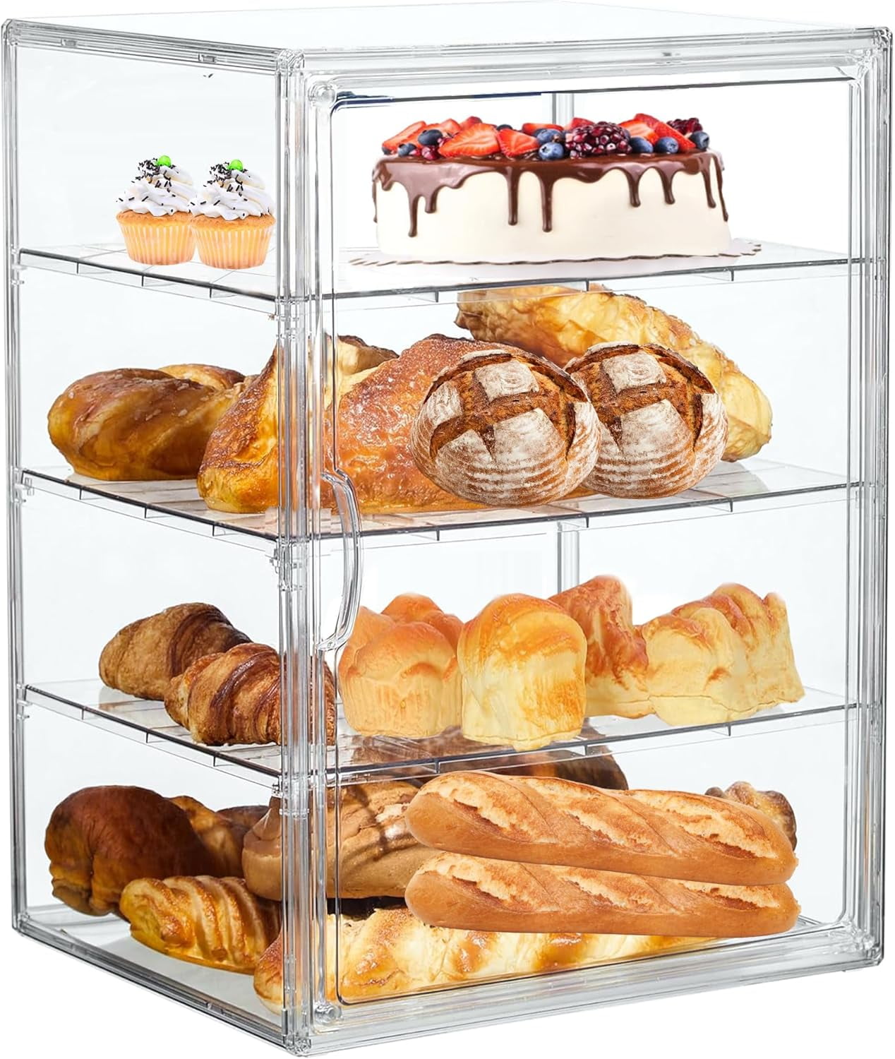Large Adjustable Bread Box, Airtight Clear Storage Container for ...