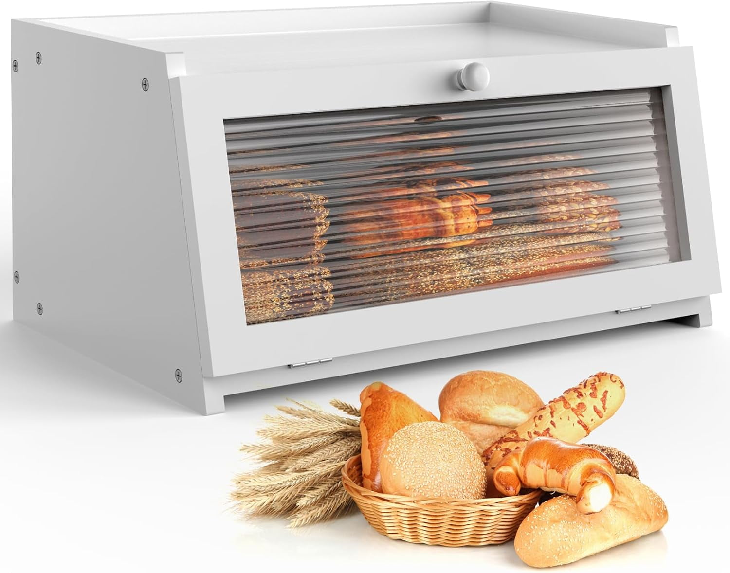 Bread Box Large Farmhouse Bread Container Bread Storage Storage Window ...