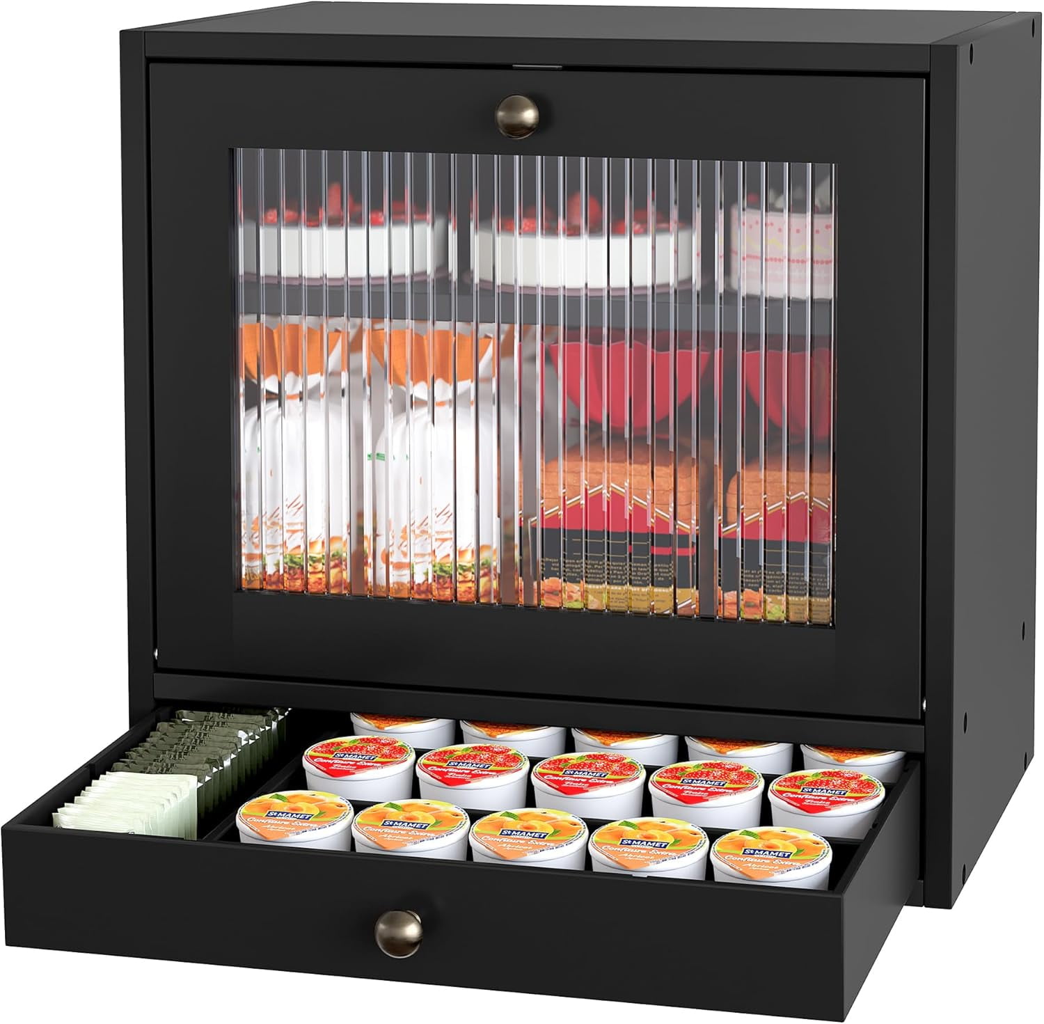 Bread Box for Kitchen Countertop, Large Corner Bread Storage Container ...