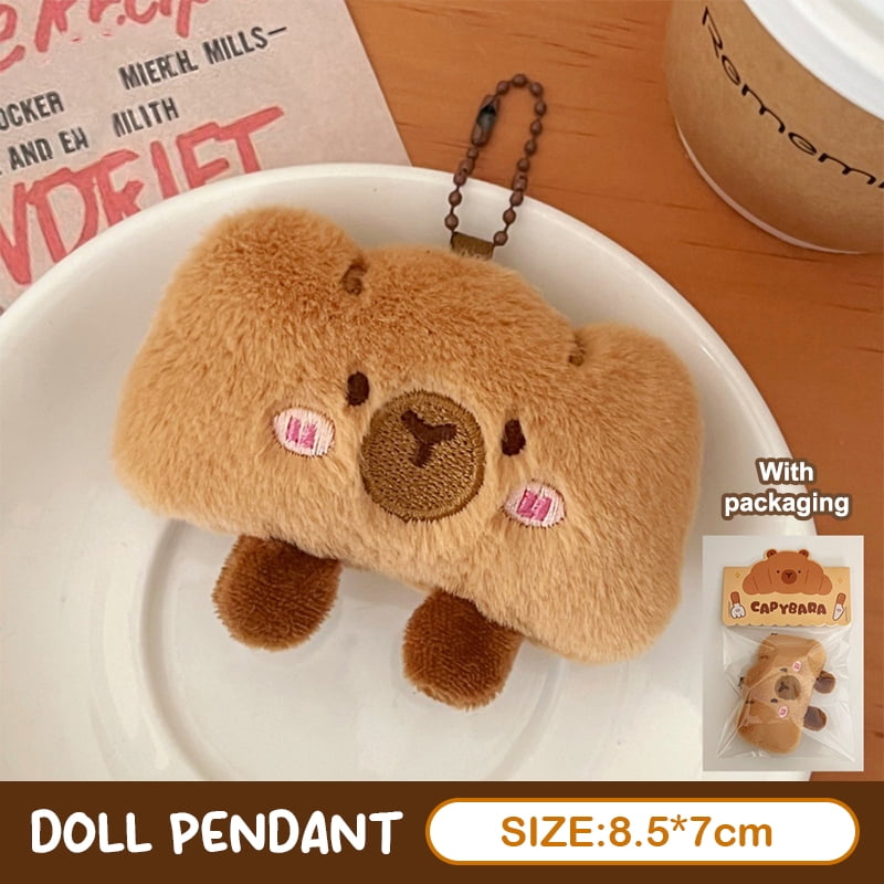 Bread Capybara Plush Toy Keychain Cartoon Capibara Soft Stuffed Doll ...