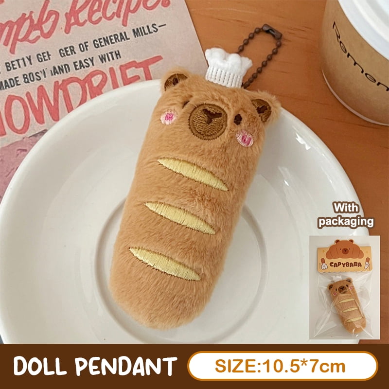 Bread Capybara Plush Toy Keychain Cartoon Capibara Soft Stuffed Doll ...