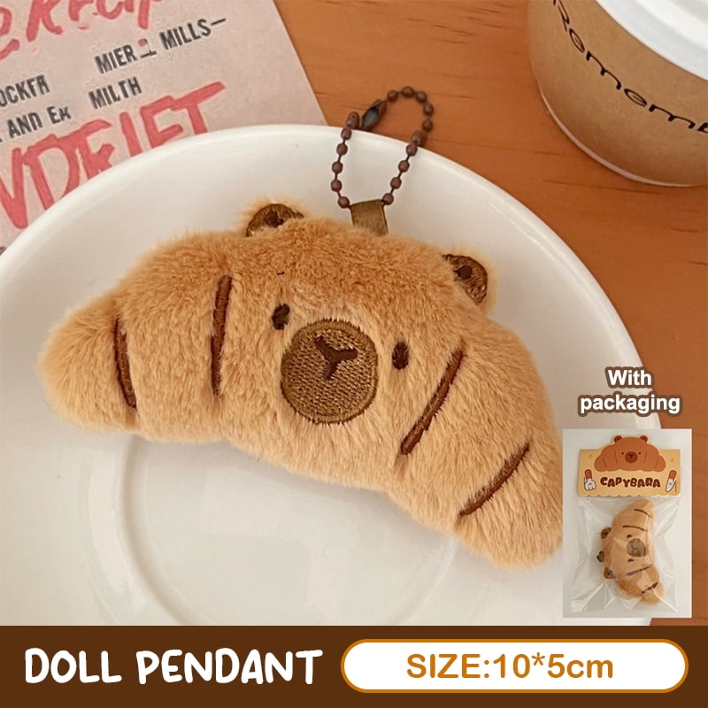 Bread Capybara Plush Toy Keychain Cartoon Capibara Soft Stuffed Doll ...