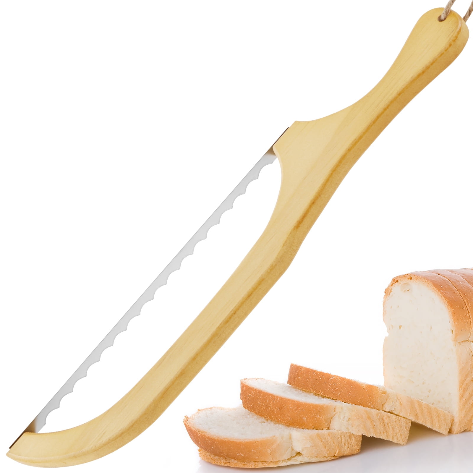 Bread Cutter with Handle 15.7×2.8 Inch Bread Slicer Serrated with ...