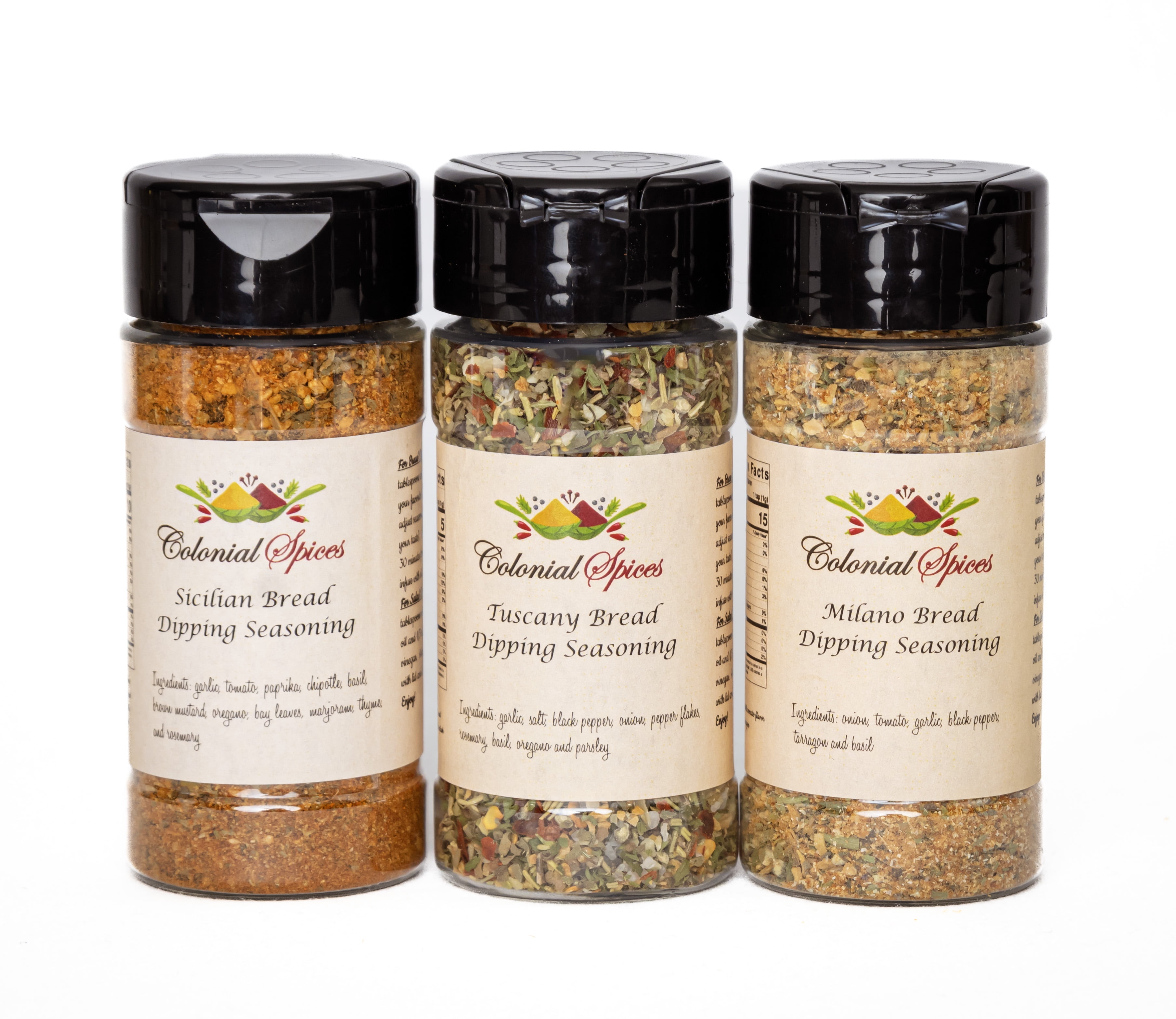 Bread Dipping Spice Seasonings from Colonial Spices - 3 Italian Flavors ...