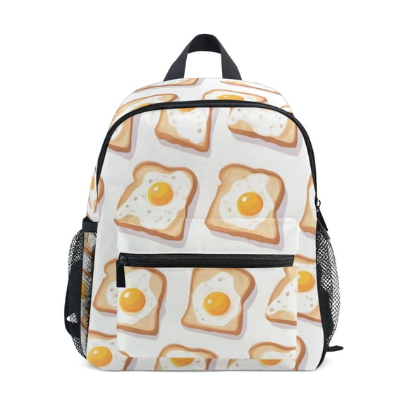 Bread Eggs Pattern Mini Backpack Cute Small Backpack with Chest Strap ...