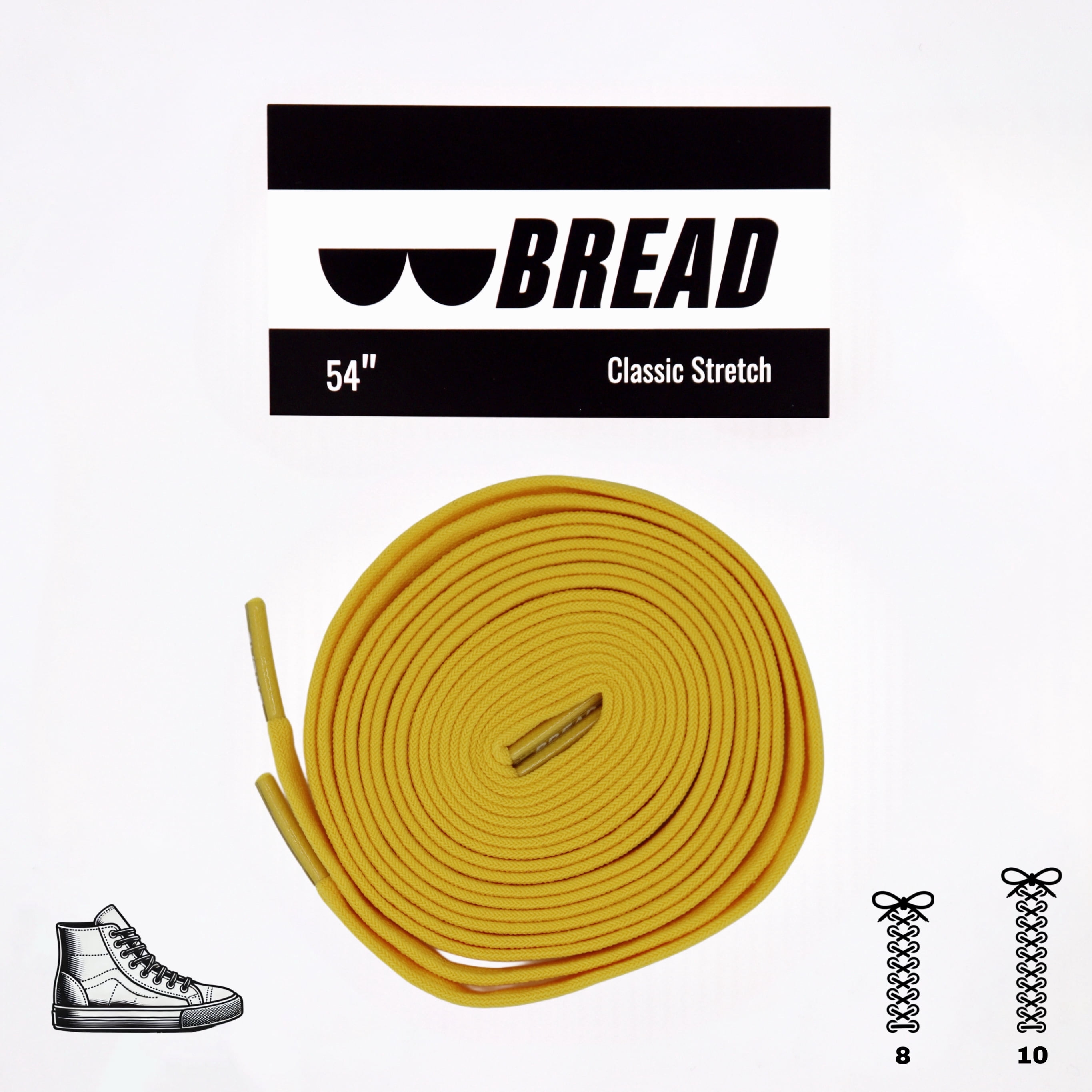 Bread Elastic No-Tie Shoelaces, Classic Stretch, Durable, Slip-On Laces ...