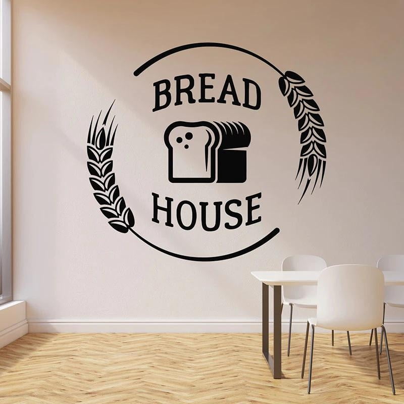 Bread House Wall Decal Wheat Farinaceous Food Bakery Baking Shop ...