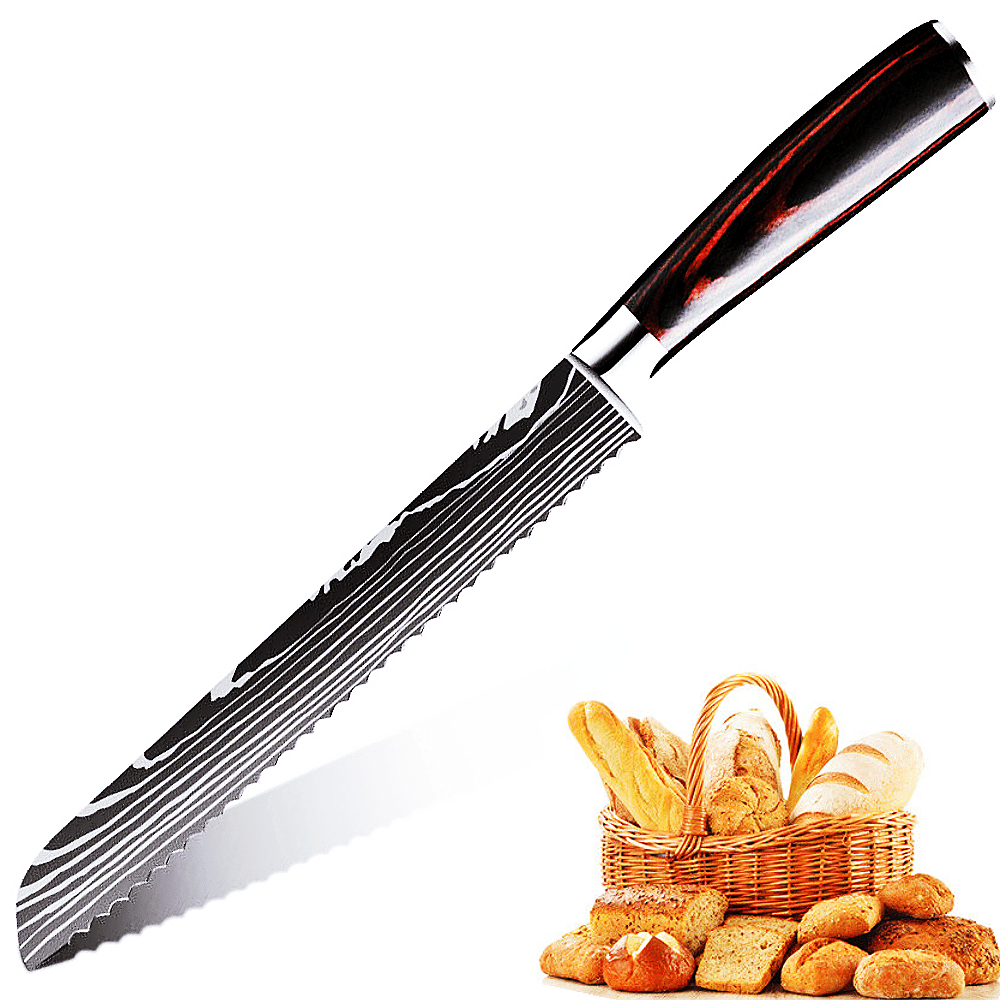 Bread Knife, DFITO Kitchen Knife Japanese High Carbon Stainless Steel ...