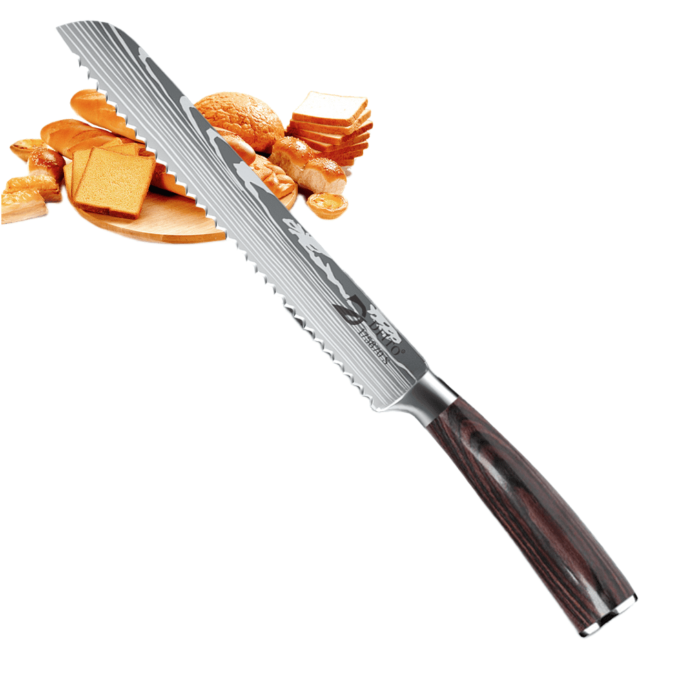 Bread Knife,Kepeak 8" Ultra Sharp Serrated Knife,Long Serrations Glide ...