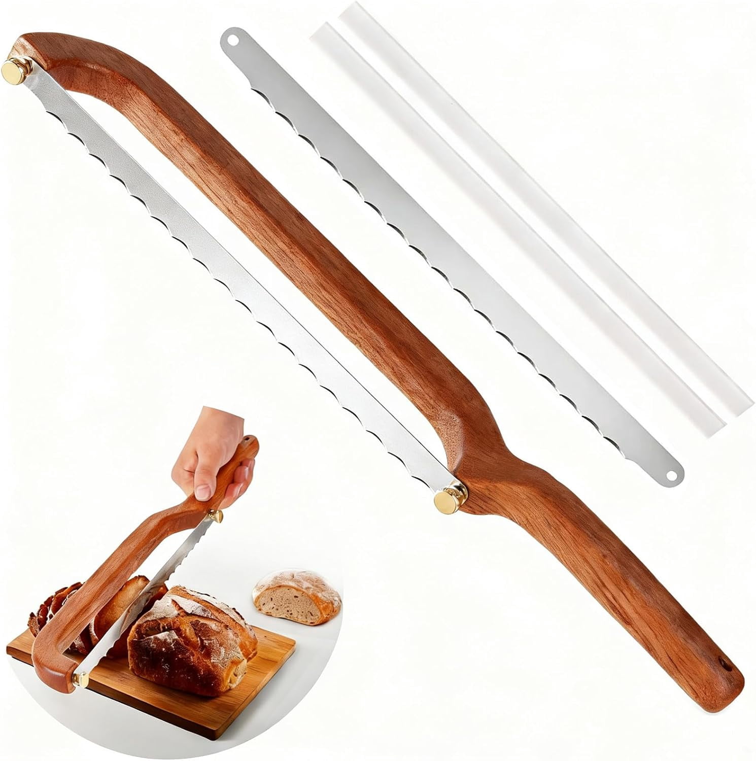 Bread Knife for Homemade Bread Sourdough, Serrated Bread Slicer & Bread ...