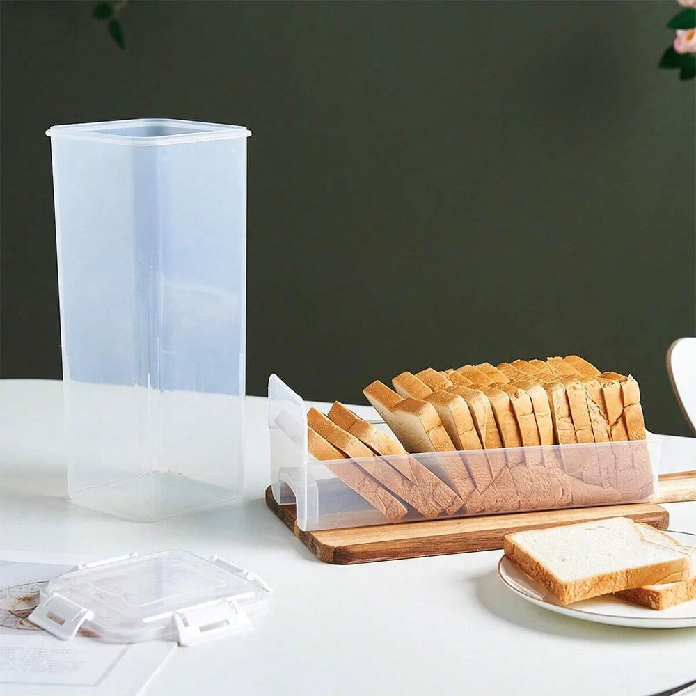 Bread Loaf Container Clear Airtight Bread Box With Lid Sandwich Bread ...