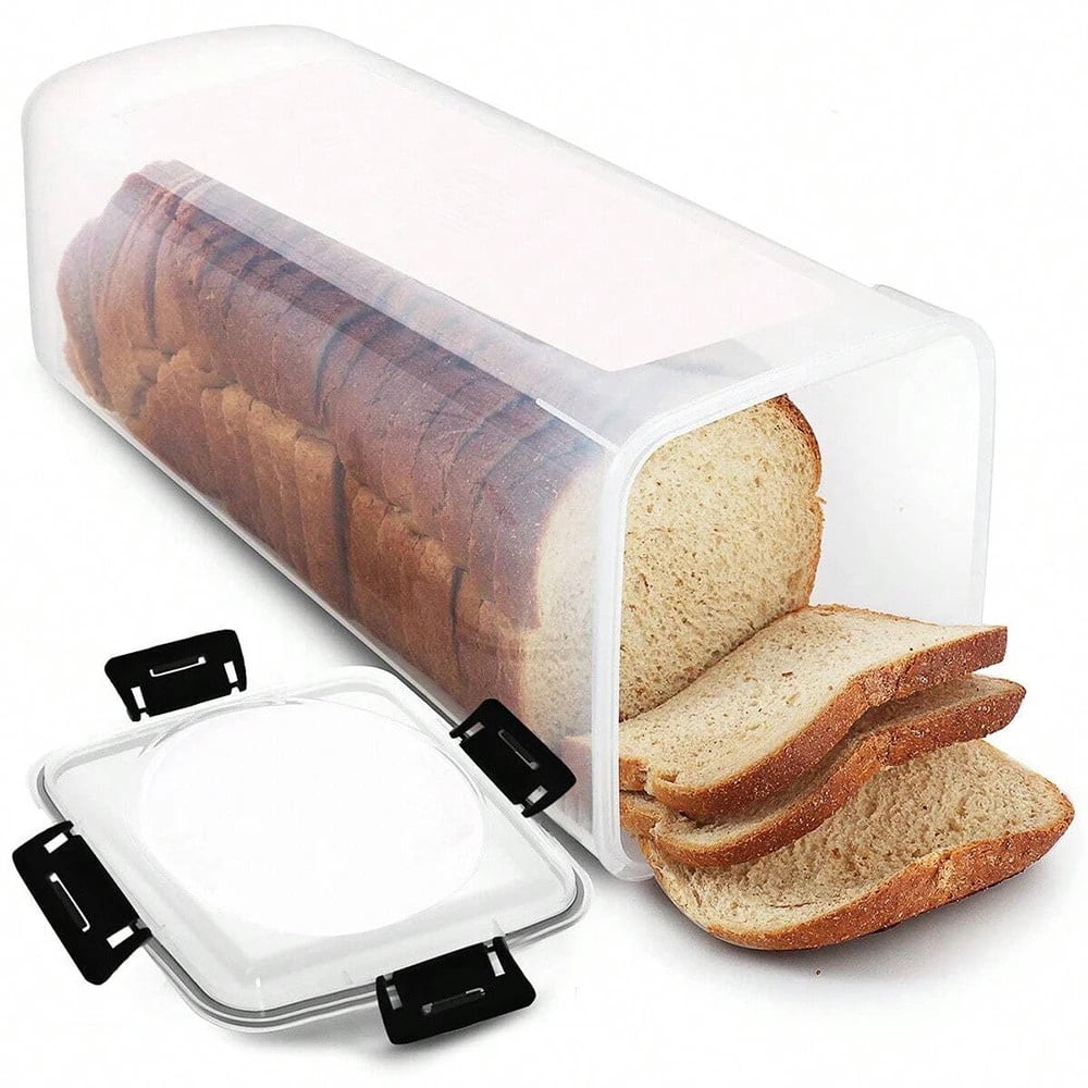 Bread Loaf Container Clear Airtight Bread Box With Lid Sandwich Bread ...