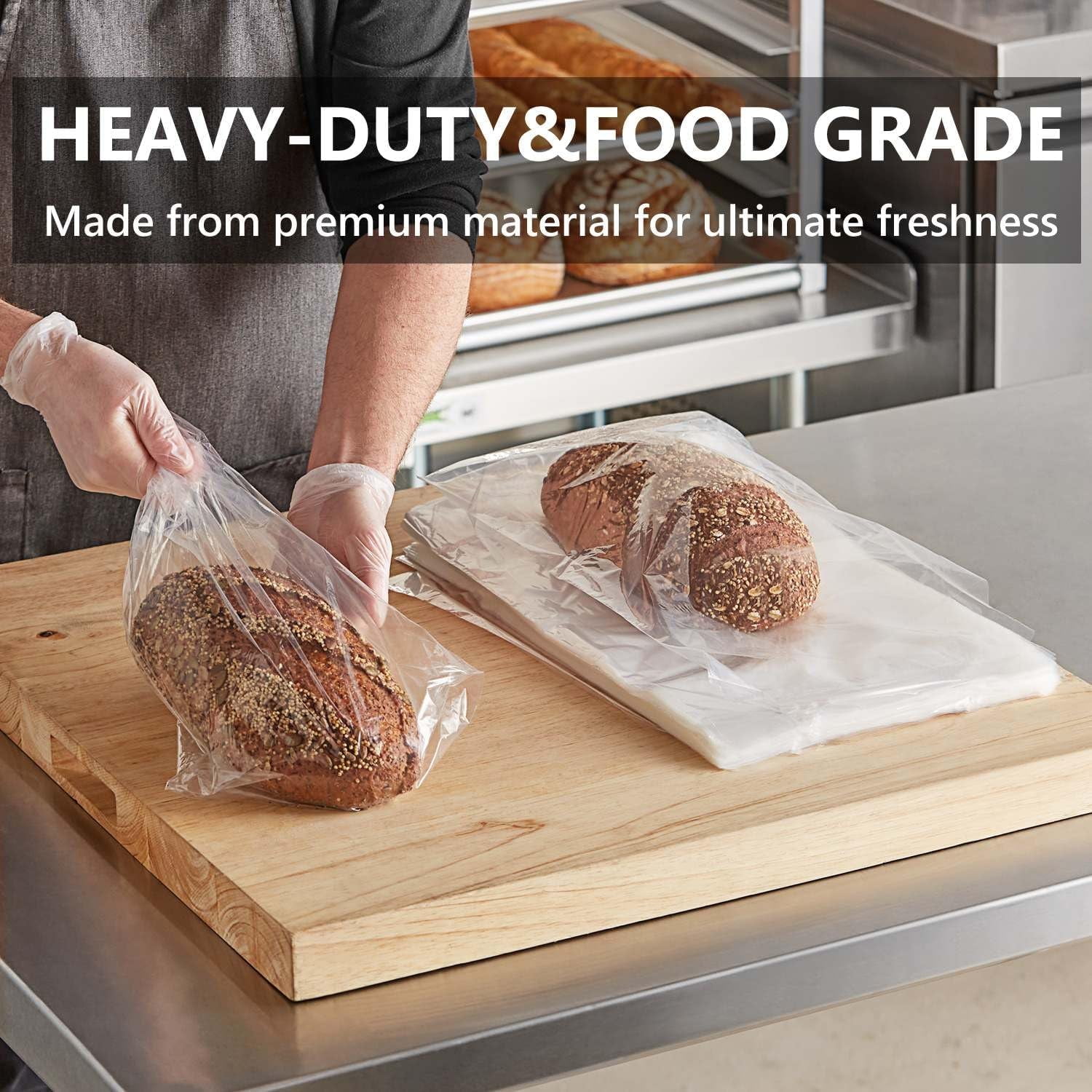 Bread Loaf Packing Bags with Ties, Large Bakery Homemade Bread Plastic ...