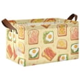 Bread Meat Eggs Pattern Collapsible Storage Bin Open Home Shelf Basket ...