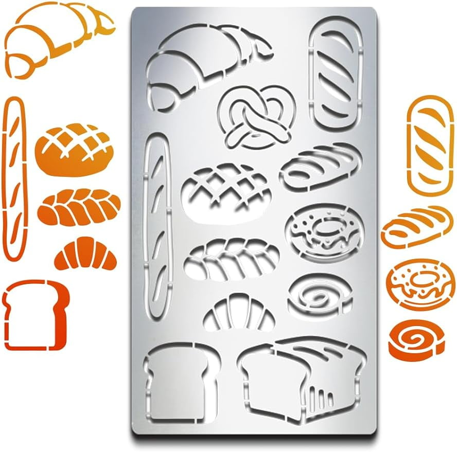 Bread Metal Stencil Bread Theme Metal Journal Stencils Reusable ...