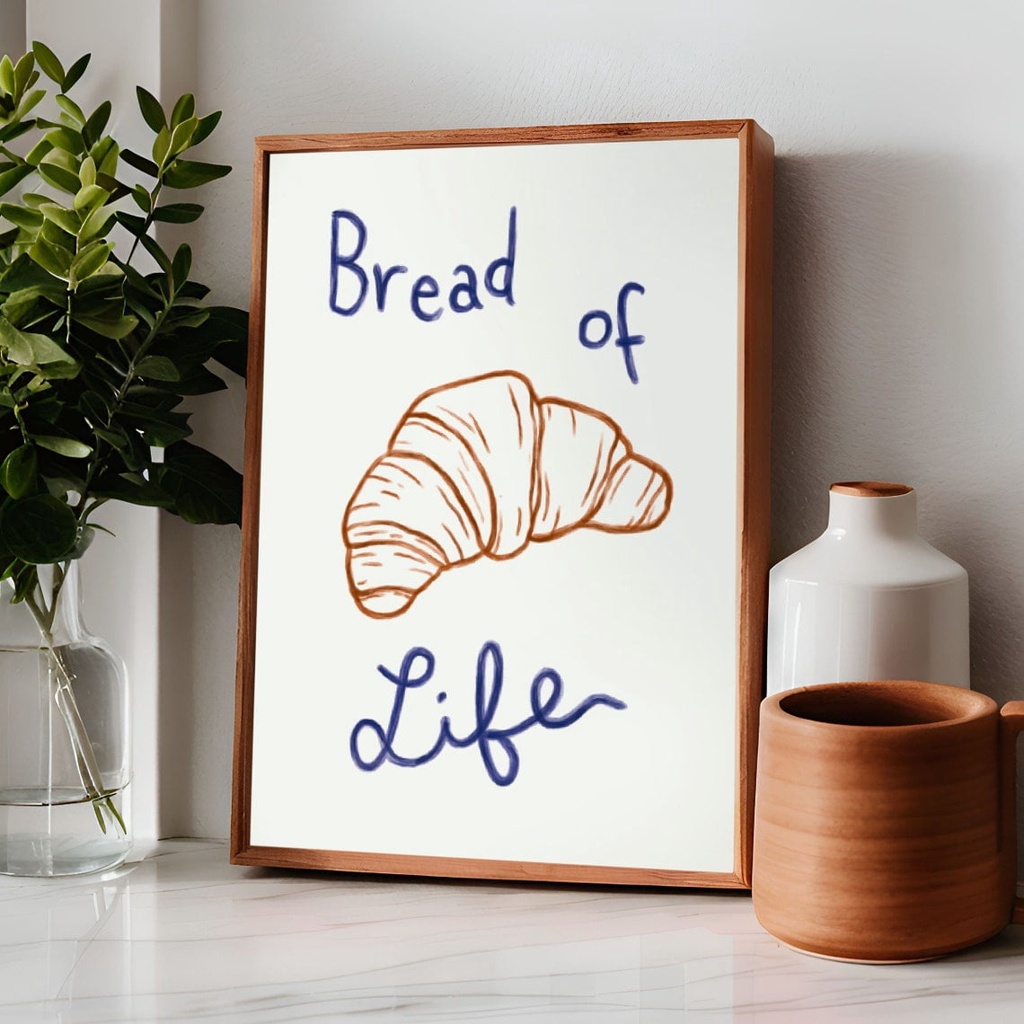 Bread Of Life John 6:35 Retro Croissant Kitchen Decoration Unframed ...