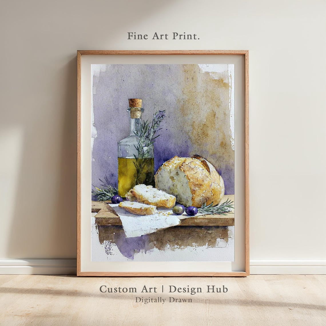 Bread Olive Oil And Herbs Poster, Unframed Paper Poster 24x36in ...