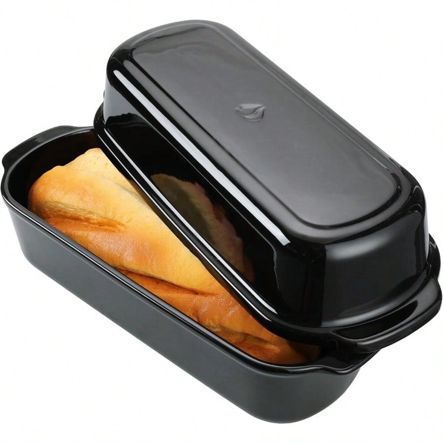 Bread Pan With Lid Ceramic Bakeware Tin For Baking Homemade Sourdough ...