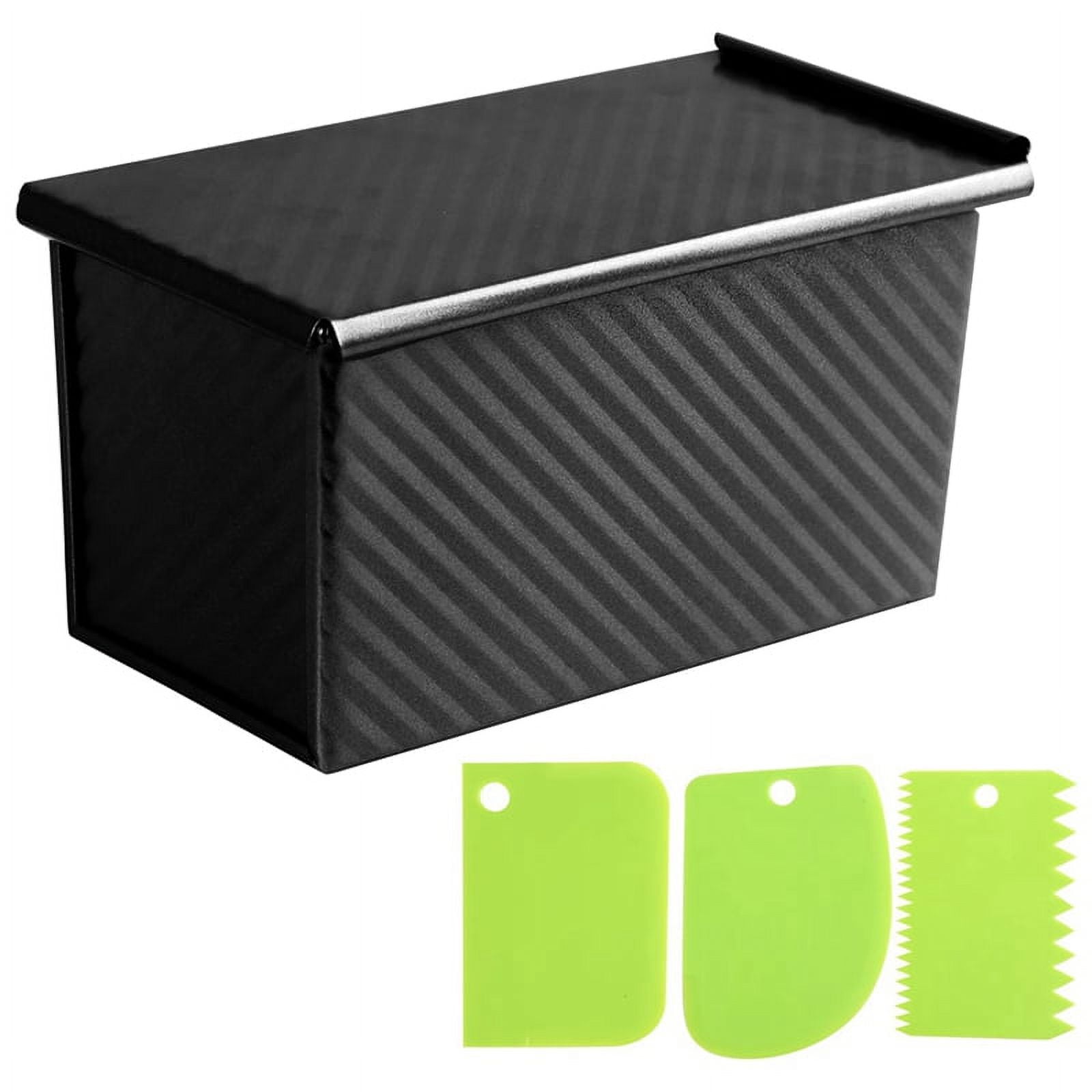 Bread Pans with Dough Scraper Cutter-Pullman Loaf Pan with Lid,Covered ...