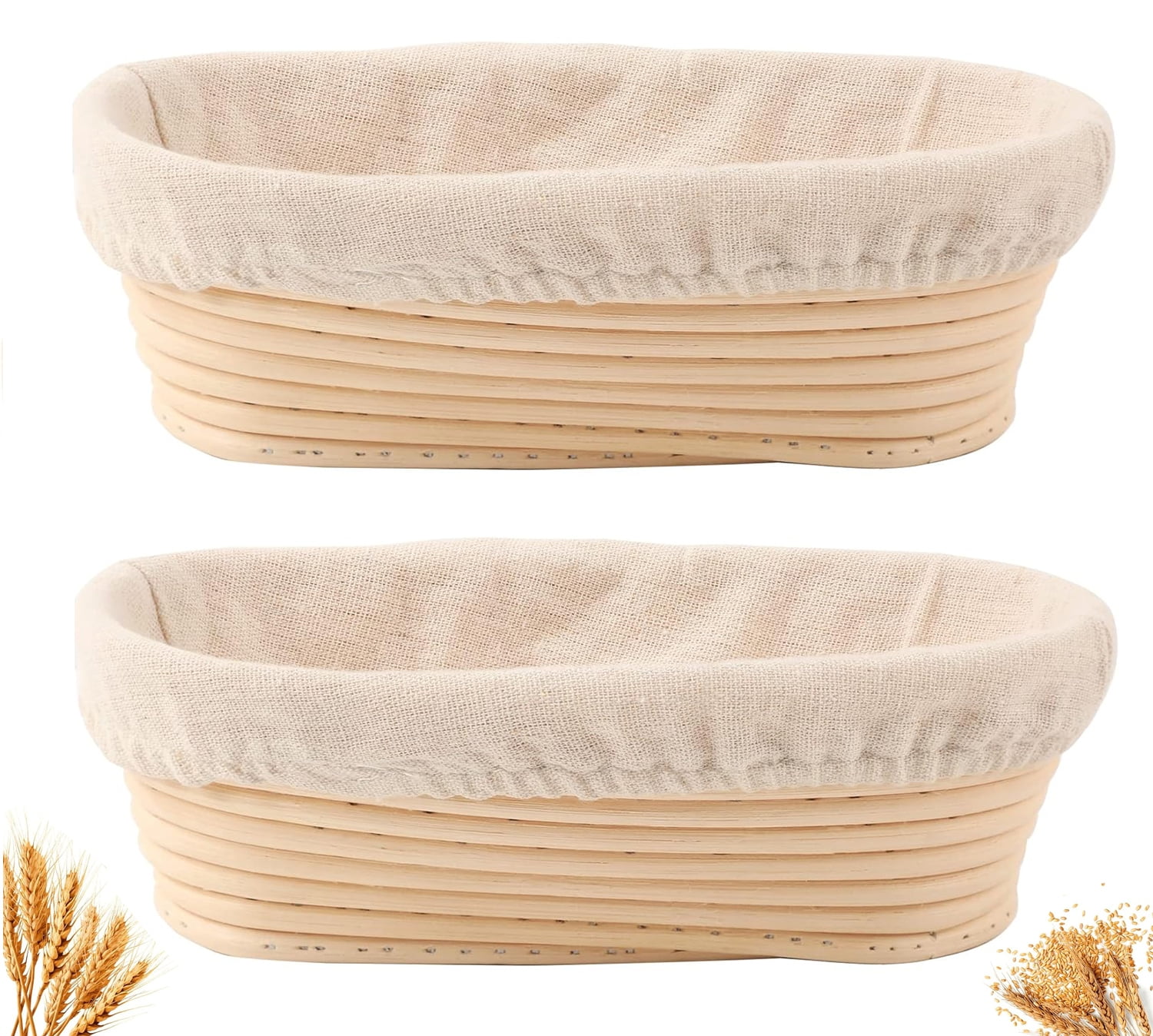 Bread Proofing Basket, PandaTop Bread Proving Basket Set of 2, 9.84 ...