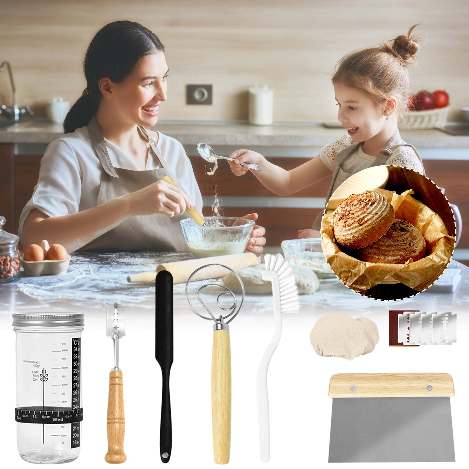 Bread Proofing Basket Set,Bread Lame Bread Making Tools Supplies For ...