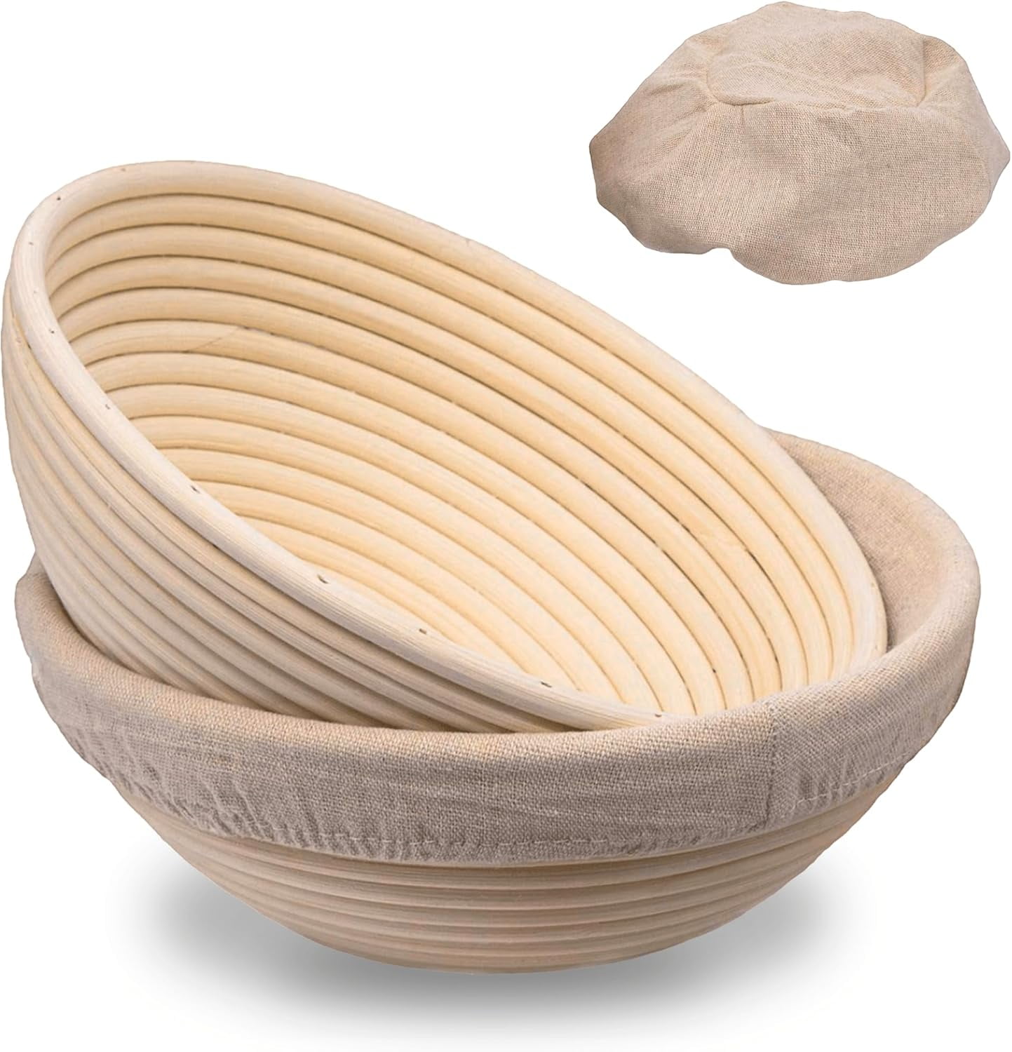 Bread Proofing Basket Set, Sourdough Starter Kit, 10 inch & 9 inch ...