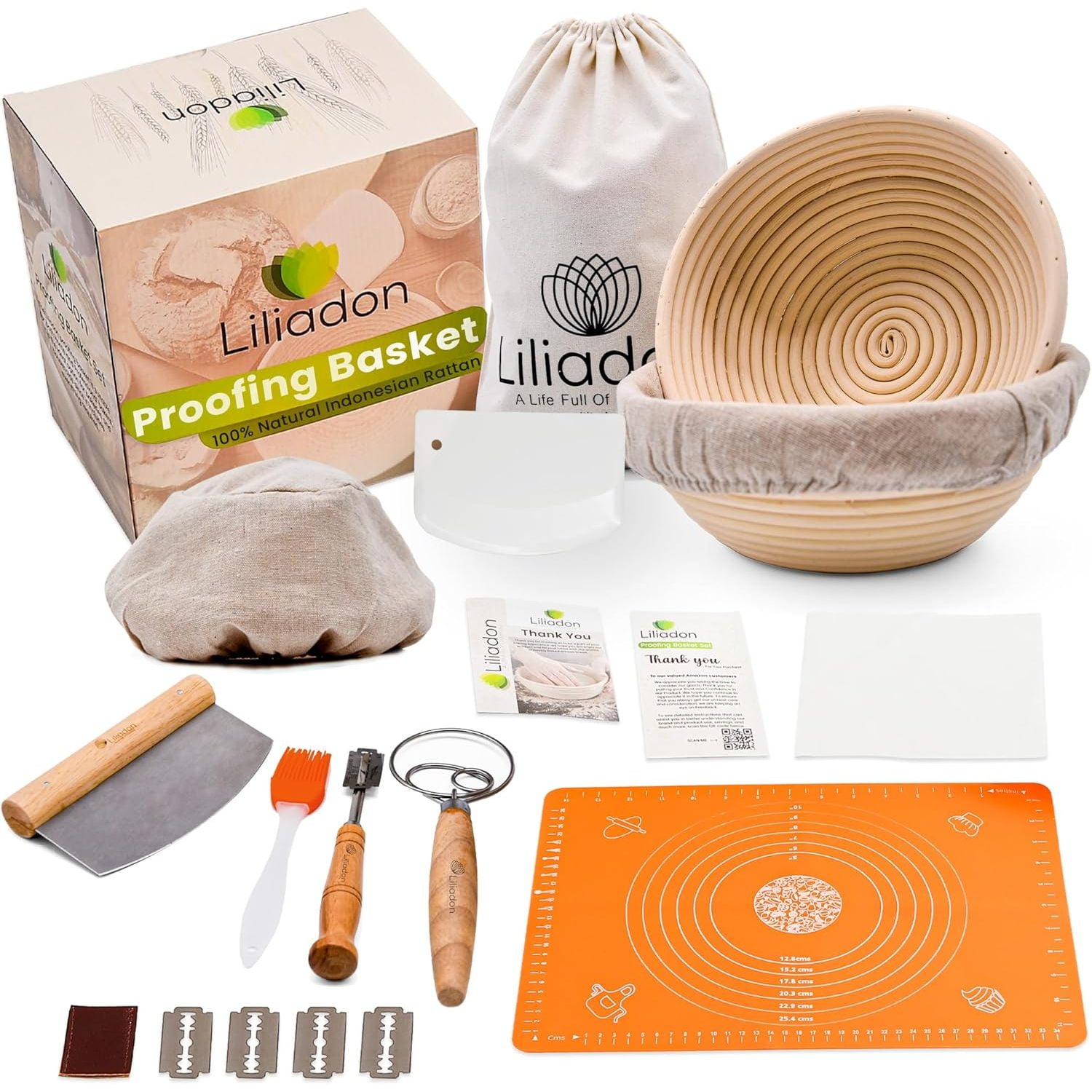 Bread Proofing Basket Sourdough Bread Baking Supplies Starter Kit Set ...