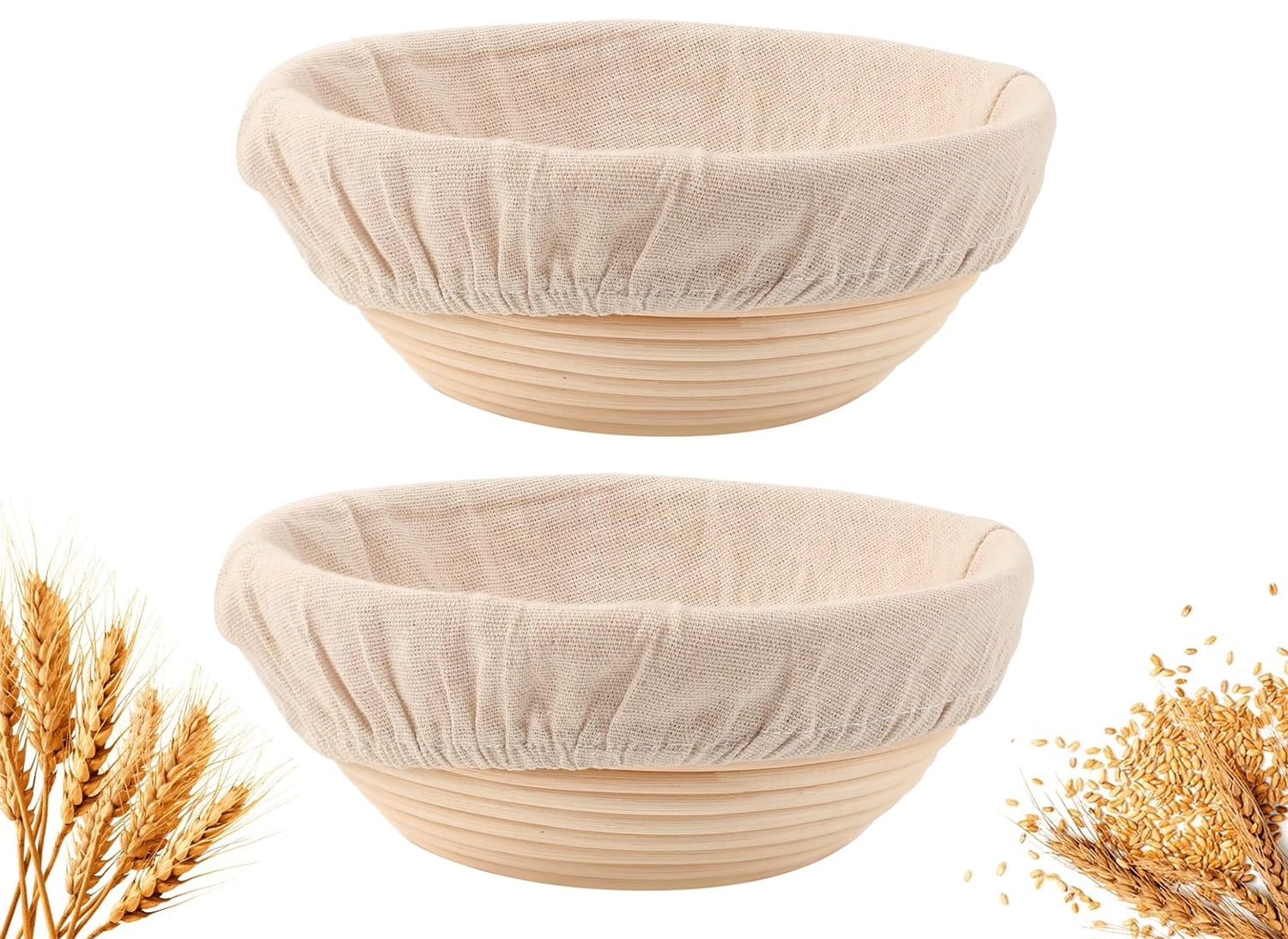 Bread Proofing Baskets Set of 2,9 inch Round Dough Proofing Bowls,Bread ...