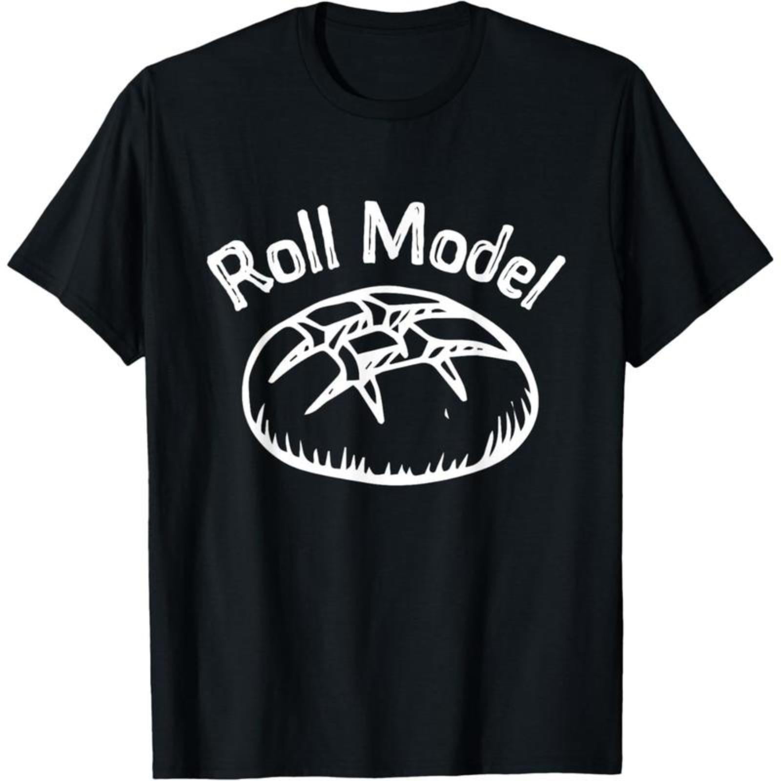 Bread Pun Gag Fun Tee. Features “Roll Model” Text & Bread Roll. Ideal ...