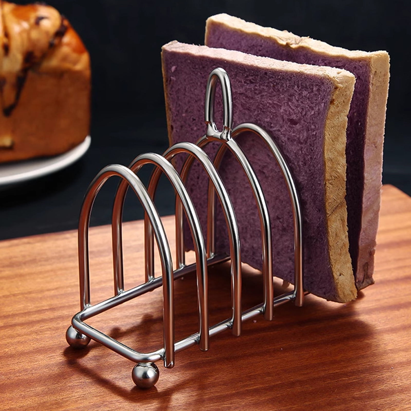 Bread Rack,Mini Bread Loaf Stand,Stainless Steel Table Serving Rack,6 ...