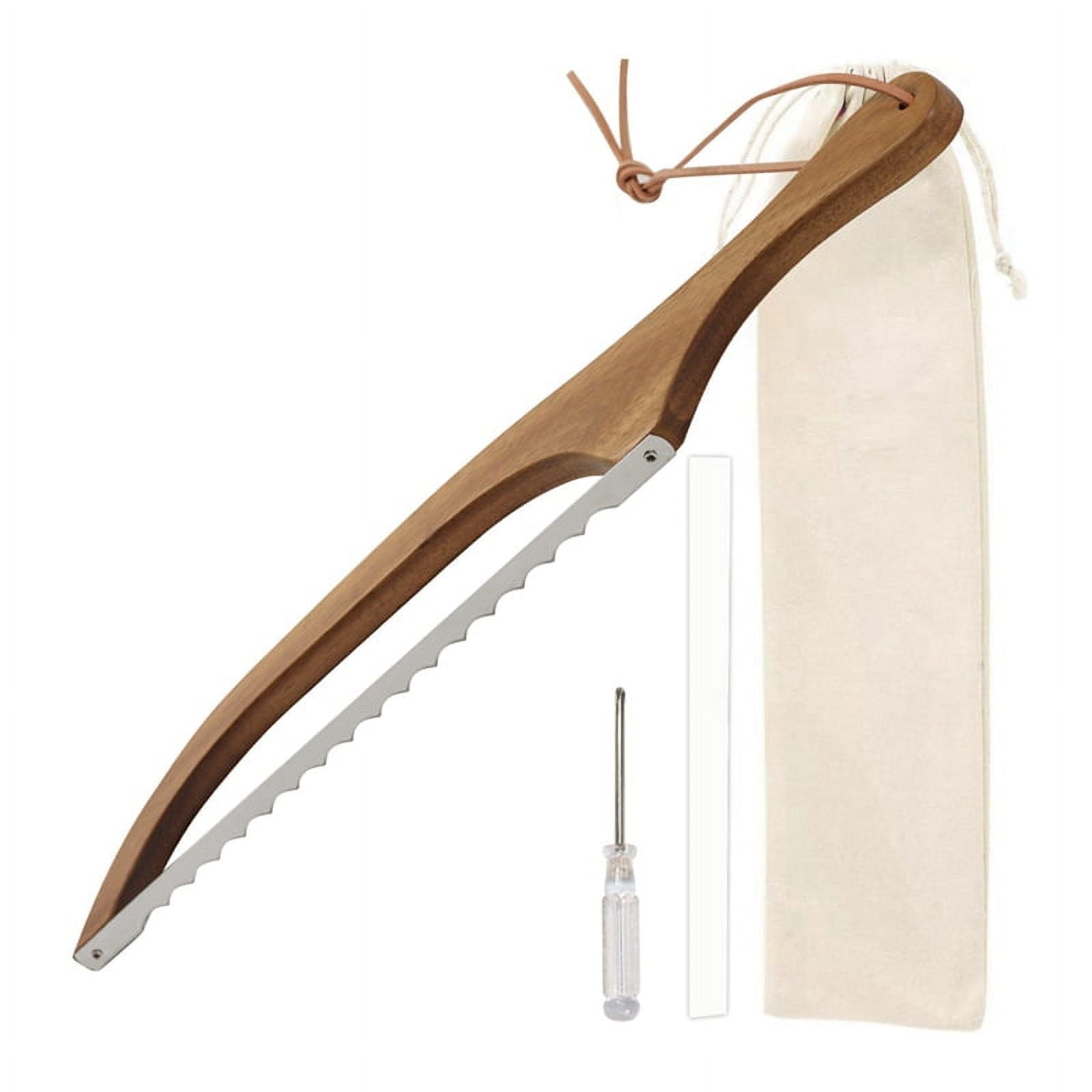 Bread Saw Sandwich Slicer Toast Saw Anti-Bending Wooden Bread Cutter ...