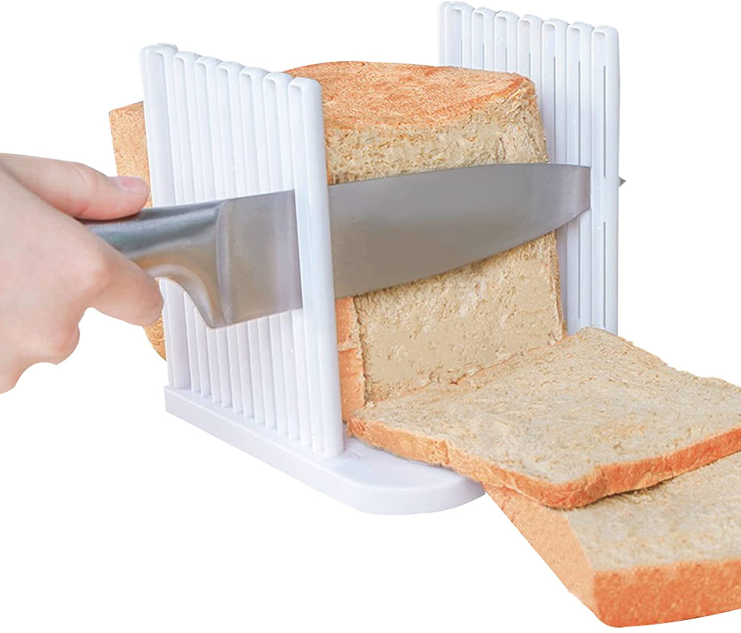 Bread Slicer, 4 Thickness Adjutable Bread Toast Cutting Guide with ...