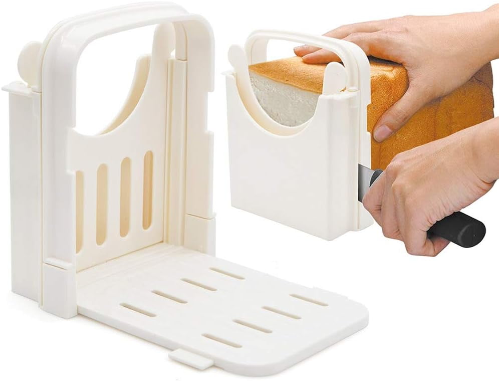 Bread Slicer,Adjustable Toast Slicer Toast Cutting Guide Folding Bread ...