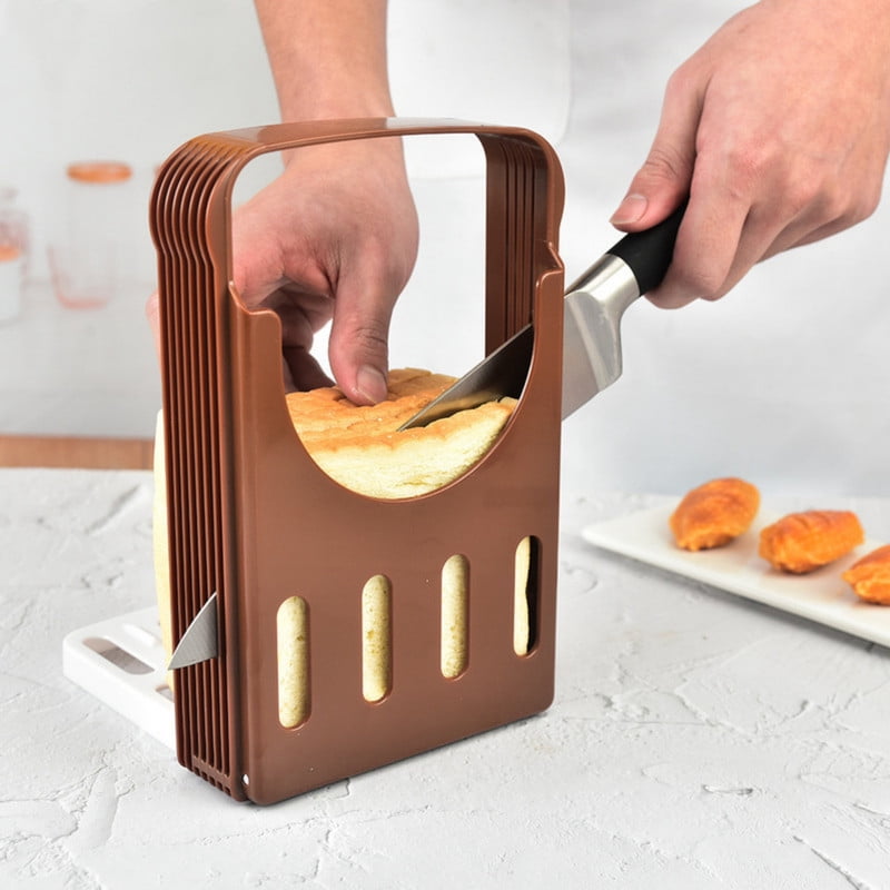 Bread Slicer Guide for Homemade Bread Foldable & Adjustable Slice Bagel ...
