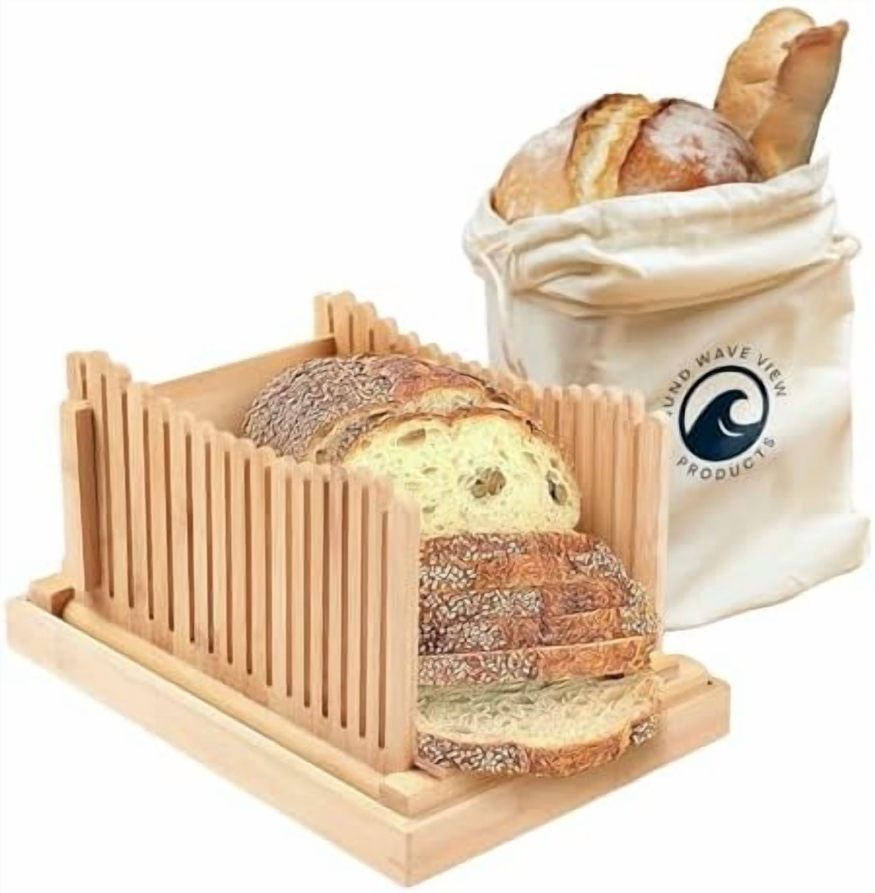 Bread Slicer for Homemade Bread, Slicing Guide with Bag, Adjustable ...